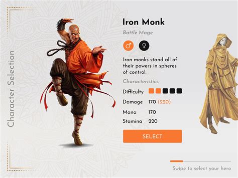 Game UI Concepts Character Selection Behance