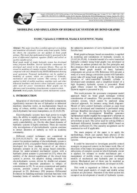 pdf modeling and simulation of hydraulic systems by bond graphs