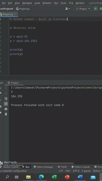 Python Absolution Value Function Pythonforbeginners Pythonprogramming Pythontutorial Youtube