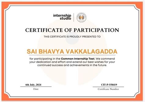 Sai Bhavya Vakkalagadda On Linkedin Commoninternshiptest
