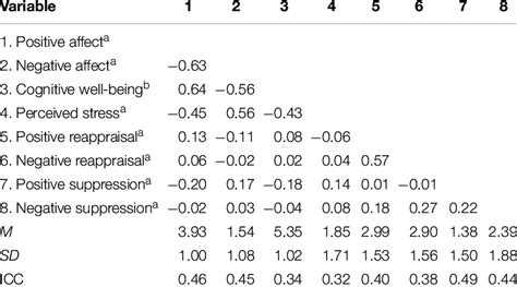 Descriptive Statistics And Within Person Correlations Among The Main