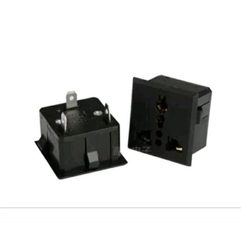 ปลั๊กตัวเมีย ซ็อกเก็ต Ac Socket Ac 220v แบบ 3 ช่อง เต้ารับ Shopee Thailand