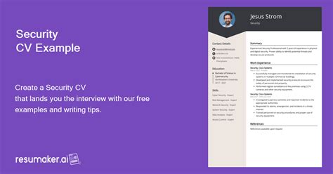 Security Cv Examples Template And 20 Tips