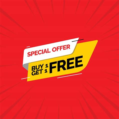 Buy 1 Get 1 Free Special Offer Label Vector Template Design 3083216 Vector Art At Vecteezy
