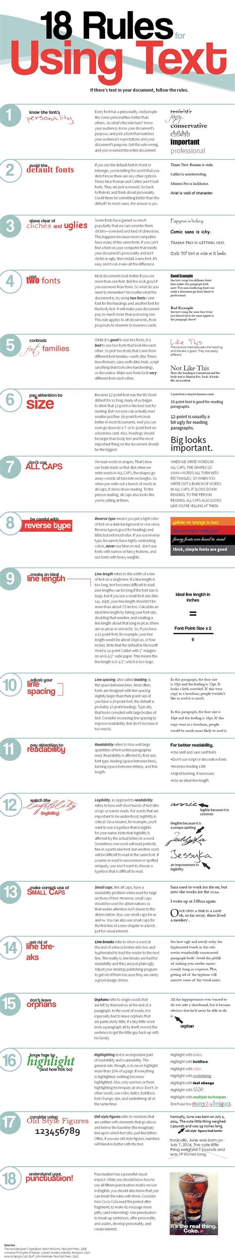 Rules For Using Text In Web Graphic Design Infographic Graphic Design Infographic