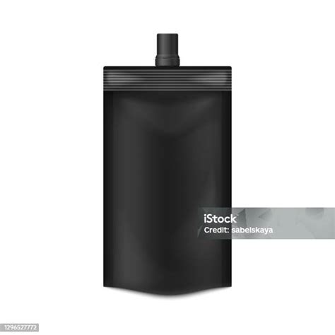 나사 주미 뚜껑 3d 벡터 일러스트가 분리된 블랙 도이팩 템플릿 스탠드업 파우치에 대한 스톡 벡터 아트 및 기타 이미지 스탠드업 파우치 포장 가방 Istock