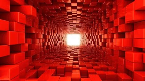 Vibrant Abstract 3d Cubes Tunnel Abstraction Backdrop In Vivid Red For Dynamic Business