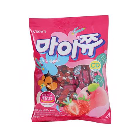 Crown My Chew Strawberry Peach 284g Candy Jelly Strawberry Peach