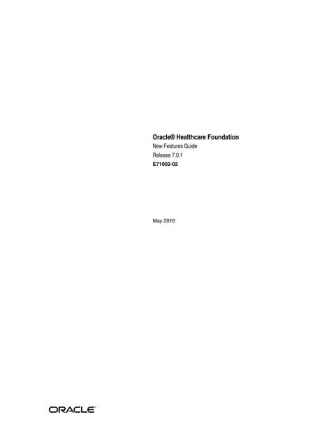 Pdf Oracle Healthcare Foundation New Features Guide Model Updates 1 2
