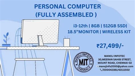 Windows 10 Assembled Computer Desktops 8 Gb Core I3 At ₹ 13999set In Ernakulam