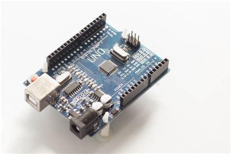 Programming Board Of Arduino Uno In Blue Colour Isolated In White Background Editorial Stock