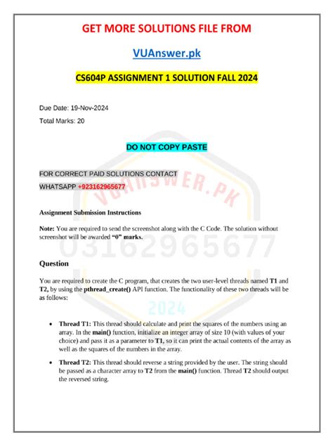 Cs604p Assignment 1 Solution Fall 2024 1 Pdf