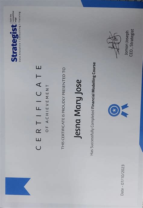 Jesna Mary Jose On Linkedin Professionaldevelopment Financialmodeling