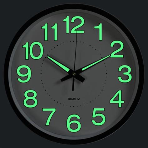 Часы настенные бесшумные светящиеся Los Trender Premium Lumin белые черный ободок Настенные