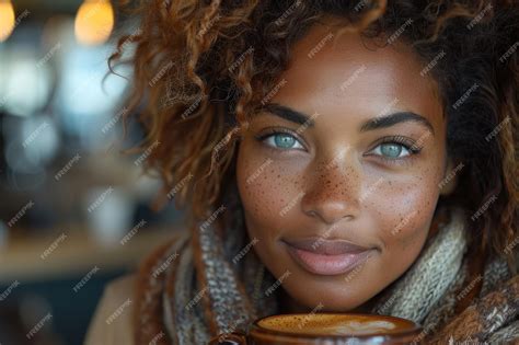 Premium Photo A Woman In A Cafe Enjoying A Moment Of Relaxation As