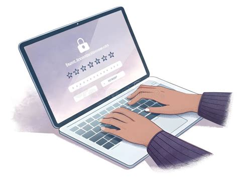 Typing Password On Laptop Computer For Secure Login Stock Illustration Illustration Of Graphic