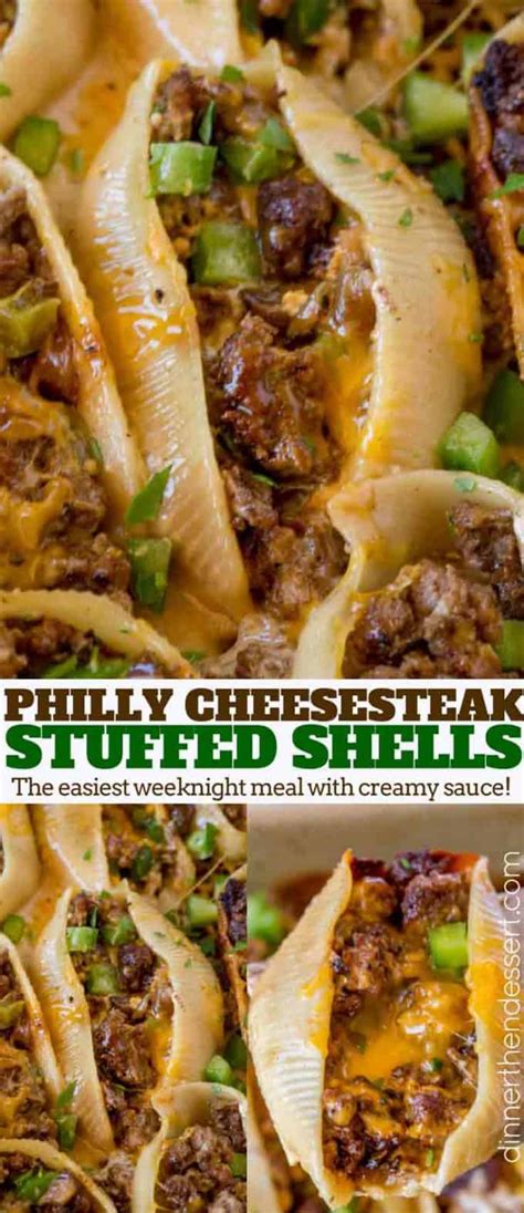 Philly Cheesesteak Stuffed Shells Dinner Then Dessert