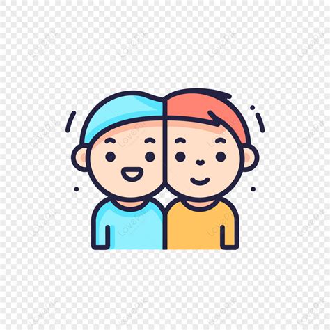 짝 친구 벡터형제자매ui스케치 Png 일러스트 무료 다운로드 Lovepik