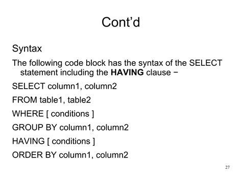 Structure Query Language Database Course Ppt
