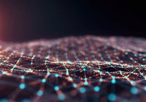 Abstract Digital Network with Glowing Nodes and Connections Stock Photo - Image of lines, nodes ...