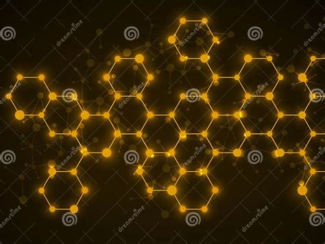Abstract Hexagonal Molecules Glowing Molecular Structure Of Dna Stock Vector Illustration Of