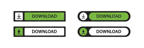 premium vector download button in green color web vector symbol white
