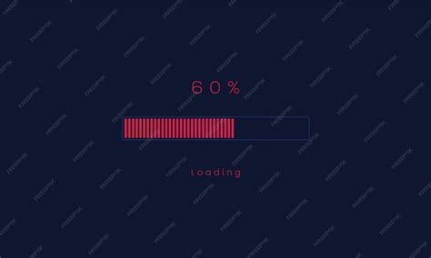 Premium Vector 60 Percent Uploading Progress Bar Red Loading And Processing Menu Bar Design