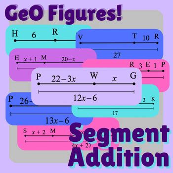 Segment Addition Geometry Diagram Clipart By GeO Figures TPT