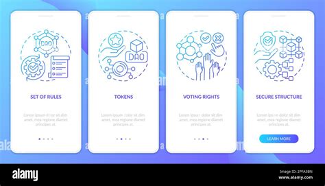 Dao Elements Blue Gradient Onboarding Mobile App Screen Stock Vector