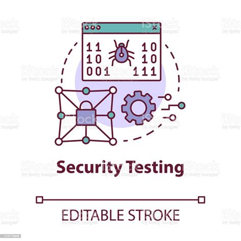 Security Testing Concept Icon Software Development Stage Idea Thin Line Illustration Safety