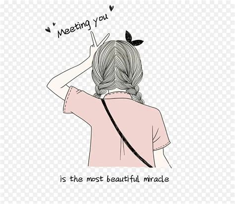 手绘女孩背影卡通png图片素材下载 图片编号ywwreewo 免抠素材网