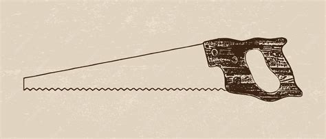 Premium Vector Crosscut Hand Saw Hand Drawn