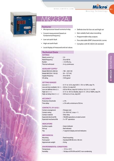 Catalog Mikro Mikro Mk232a Dienhathe Vn Science