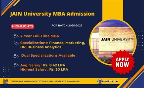 Jain University Mba Admission 2025 Apply Now