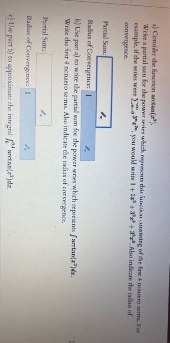 solved a consider the function arctan rº write a partial