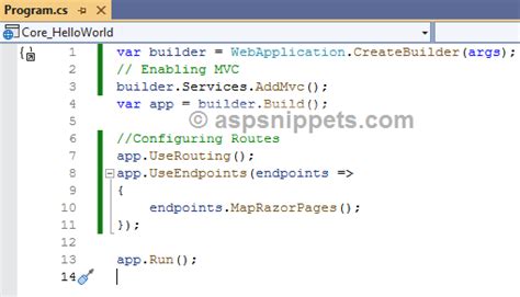 Aspnet Core 6 Razor Pages Hello World Tutorial With Sample Program Example