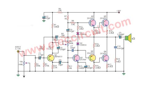 2n3055 Transistor Audio Amplifier Circuit Diagram Wiring Diagram