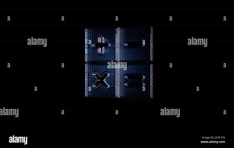 3d Rendering Glass Symbol Of Basic Number Operations Of Calculator Isolated On Black Background