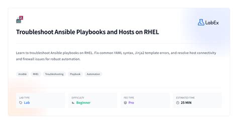 troubleshoot ansible playbooks and hosts on rhel labex