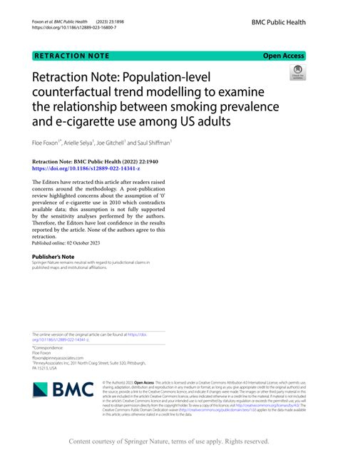 Pdf Retraction Note Population Level Counterfactual Trend Modelling