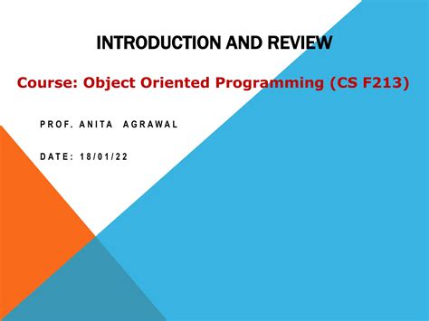 Lec 1a Introduction And Review Oops Slidespdf Free Download