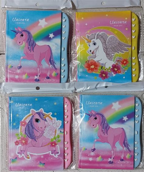 Soft Bound Pu Leather Unicorn Lock Passcode Diary For School Paper
