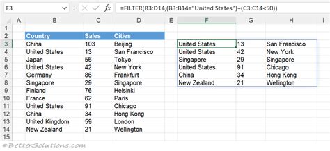 Excel Functions Filter