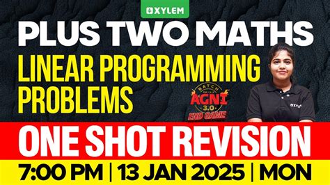 Plus Two Maths Linear Programming Problems One Shot Revision Xylem Plus Two Youtube