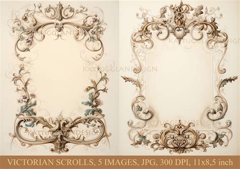 Victorian Scrolls Cardmaking Commersial Use Digital Download