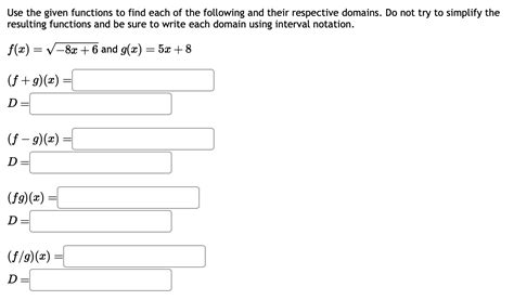 Solved Use The Given Functions To Find Each Of The Following Chegg