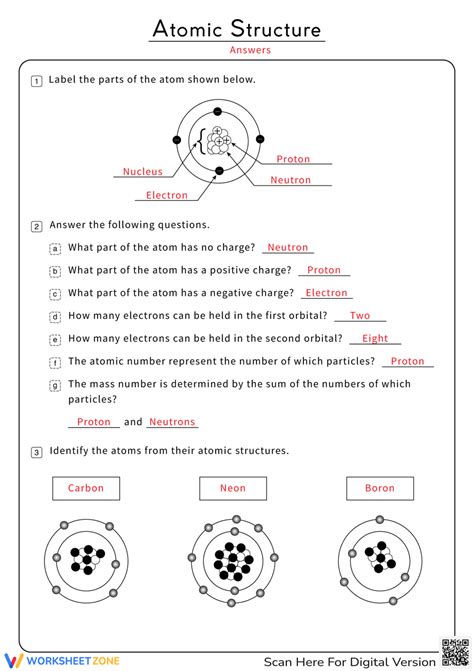 Atomic Structure Worksheet With Answers