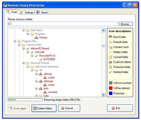 remove empty directories download
