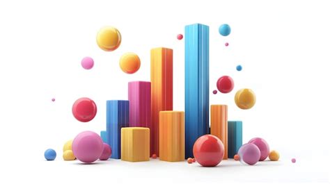 3d Histogram With Floating Data Markers Concept As A Histogram Icon With Data Markers Floating