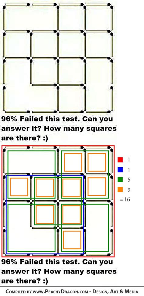 How Many Squares Riddle Solution Peachy Dragon Designs